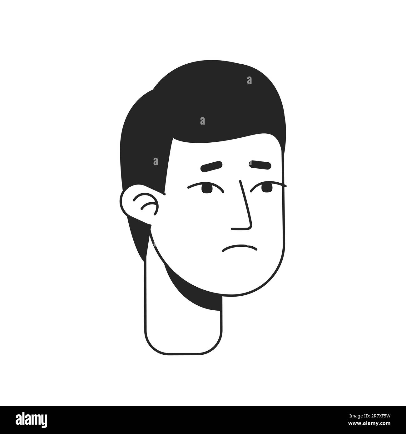 Sad man uncomfortable portrait Stock Vector Images - Alamy