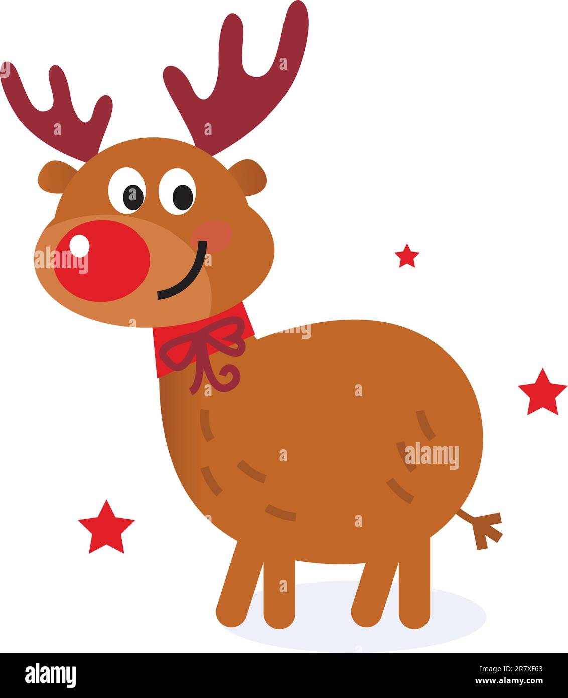 Christmas red nose reindeer. Vector cartoon Illustration Stock Vector ...