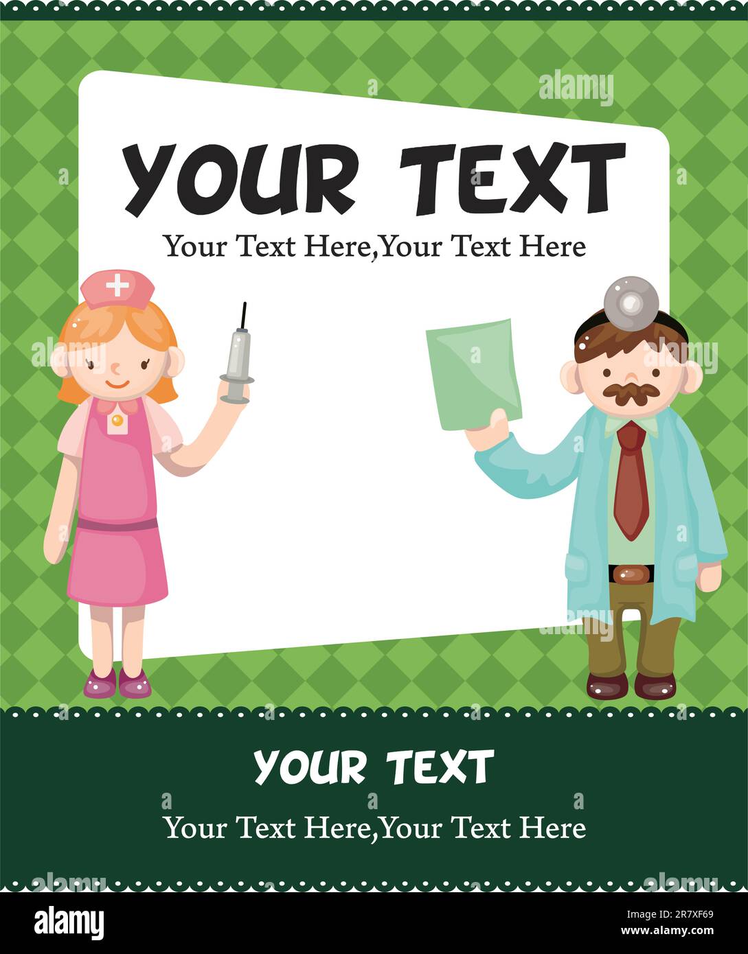 cartoon doctor and nurse card Stock Vector Image & Art - Alamy