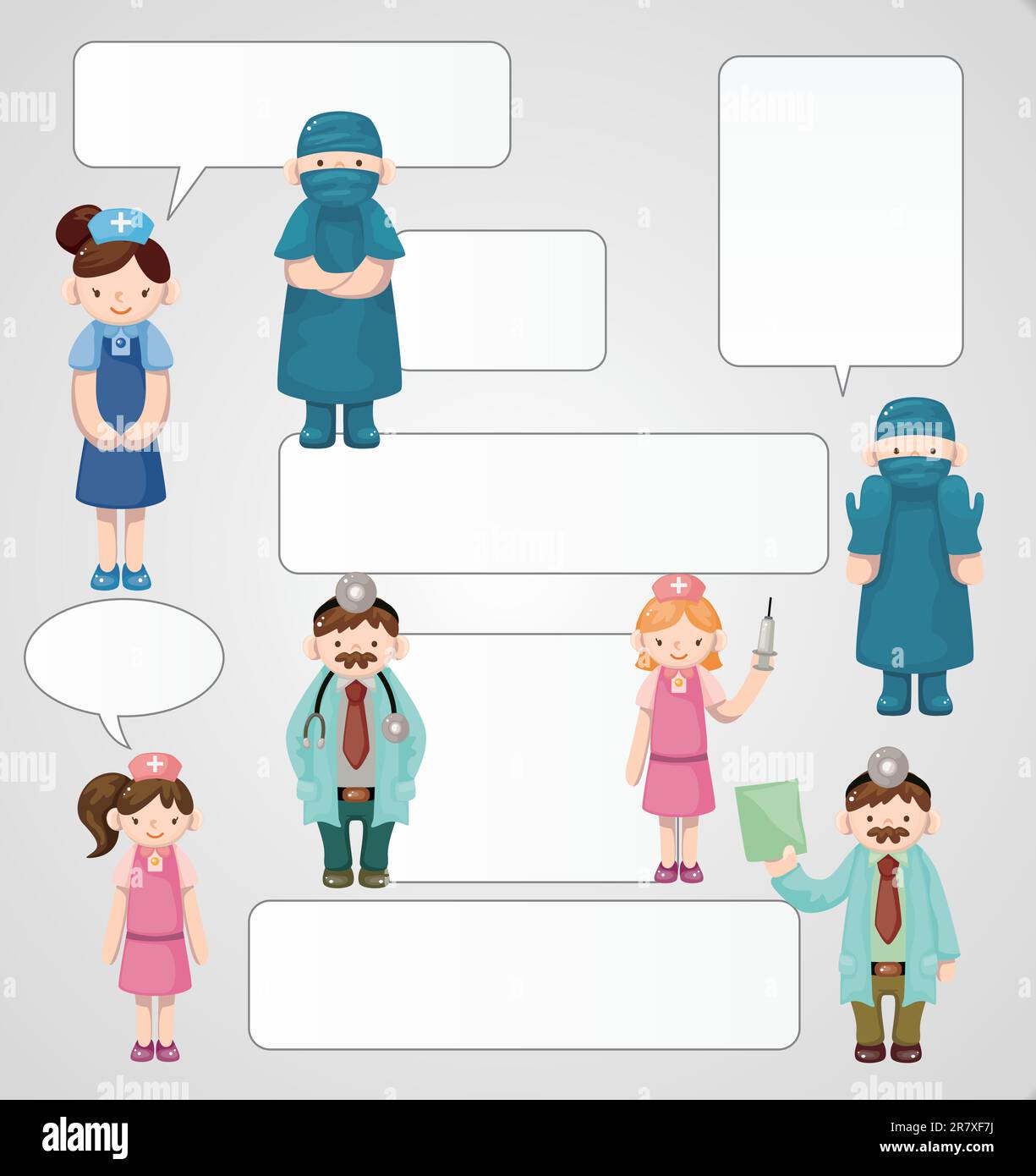 cartoon doctor and nurse card Stock Vector Image & Art - Alamy