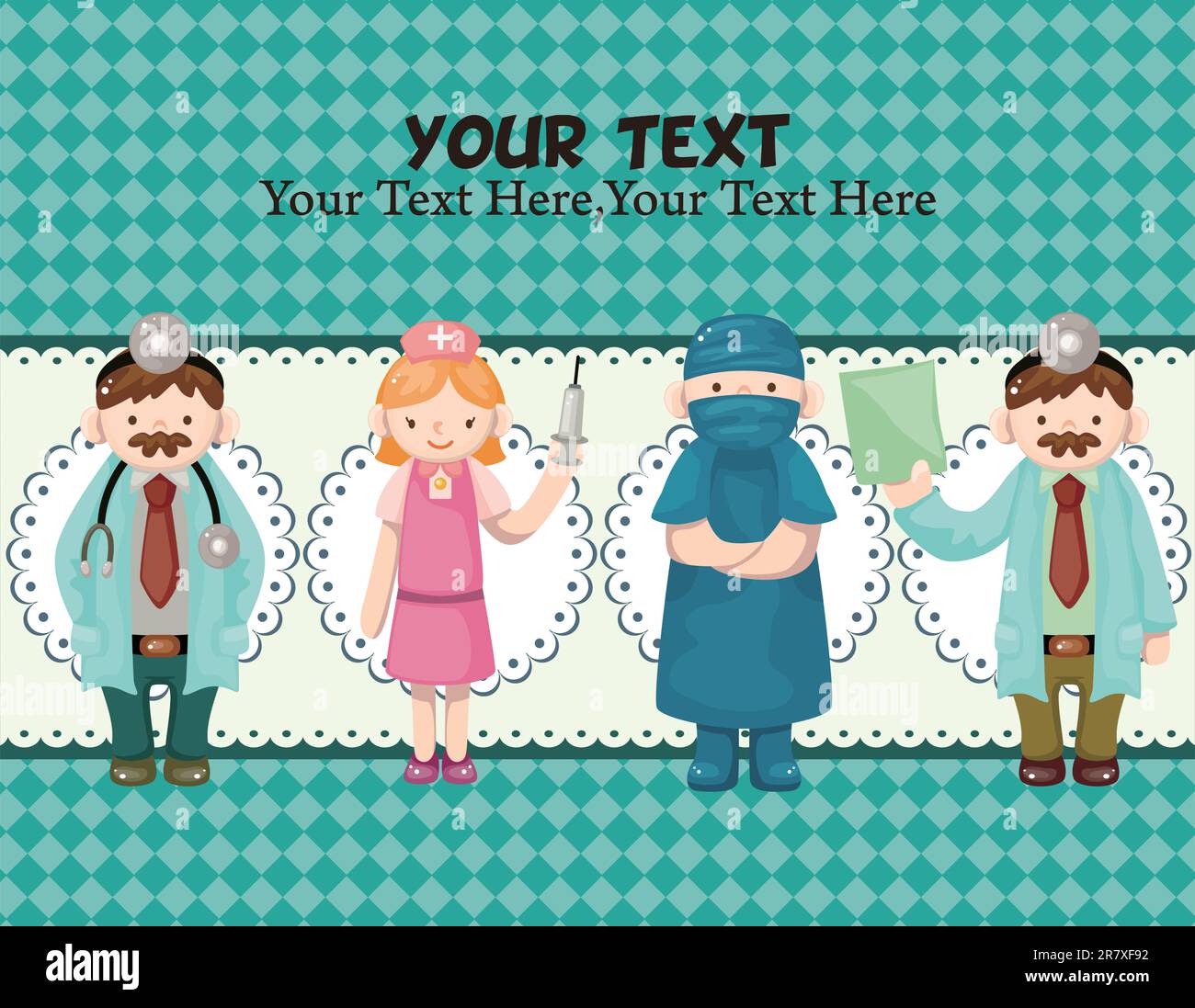 cartoon doctor and nurse card Stock Vector Image & Art - Alamy