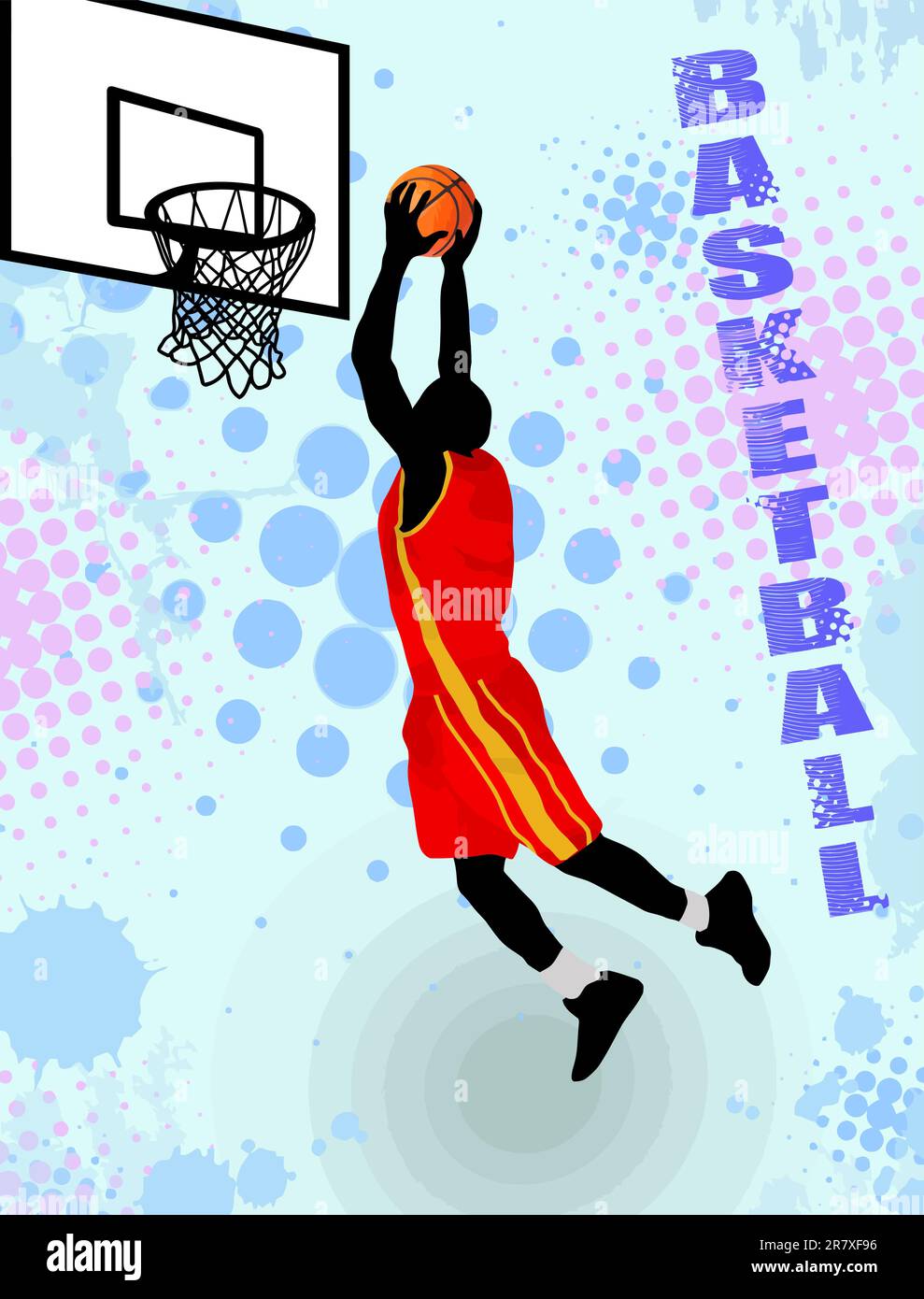 Basketball grunge poster background, vector illustration Stock Vector ...