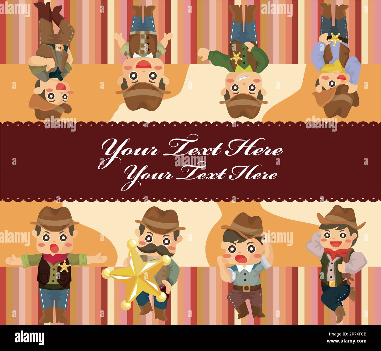 cartoon cowboy card Stock Vector Image & Art - Alamy
