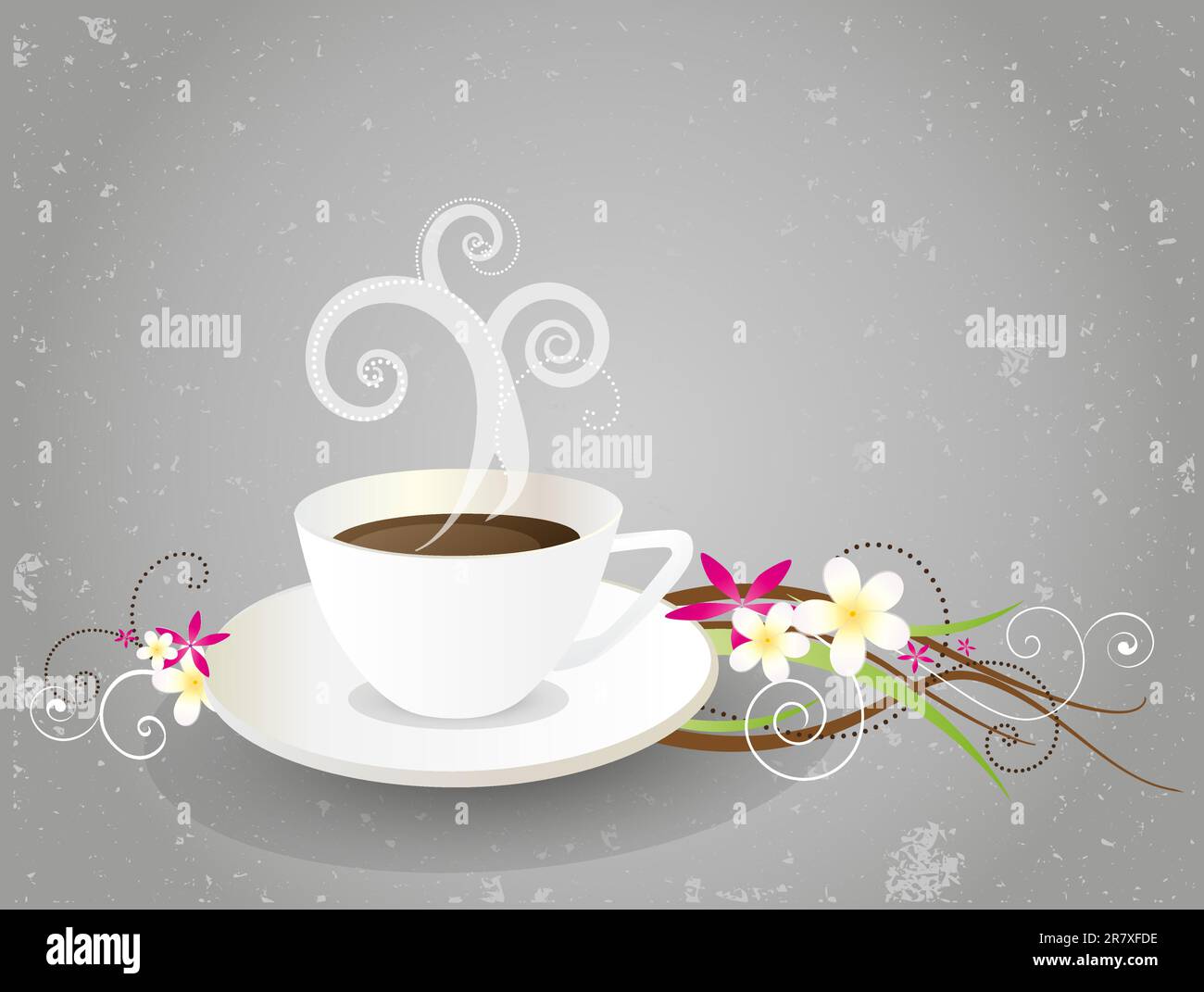 Coffee with flowers Stock Vector Images - Alamy