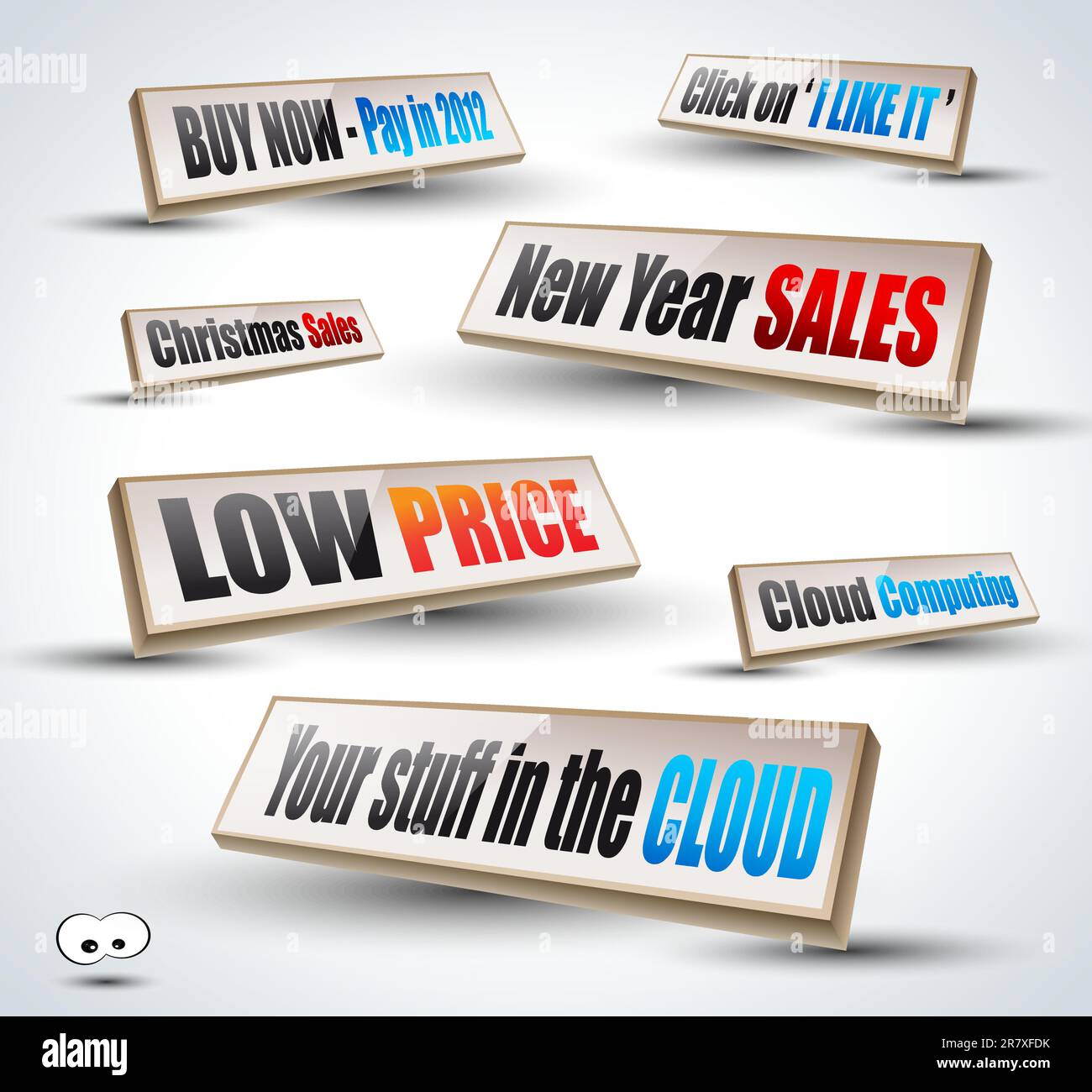 Social shares, Christmas and New Year sales 3D Panels with Transparent ...