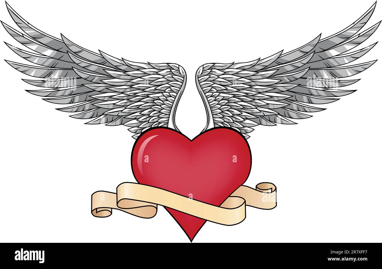 Vector Illustration Love And Wings Stock Vector Image & Art - Alamy