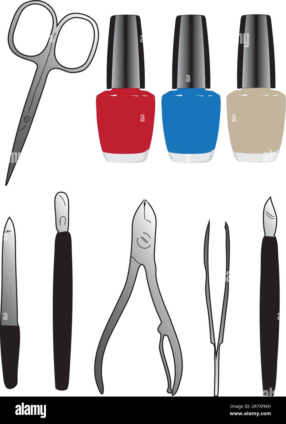 A set of tools and nail polish. Vector illustration Stock Vector Image ...