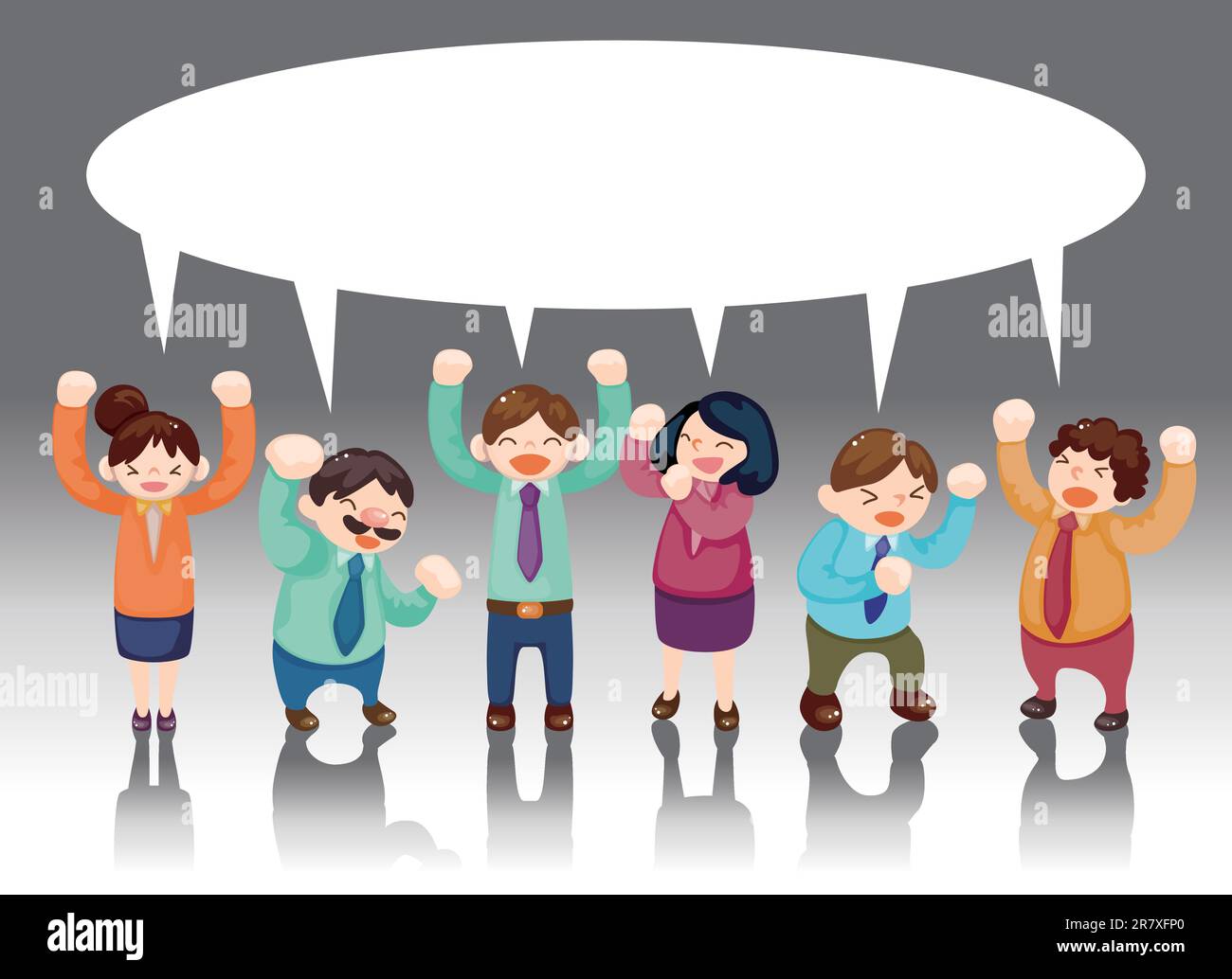 cartoon happy office workers card Stock Vector Image & Art - Alamy