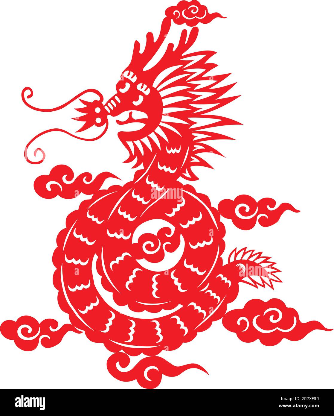 Traditional paper cut of a dragon Stock Vector Image & Art - Alamy