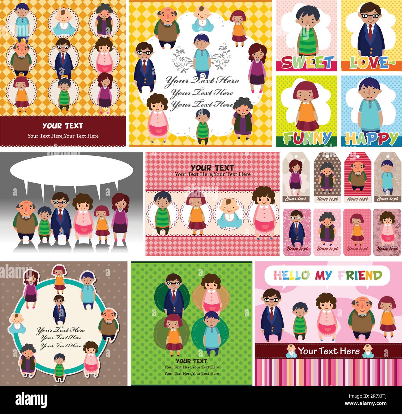 Girl draw family picture doodle Stock Vector Images - Alamy