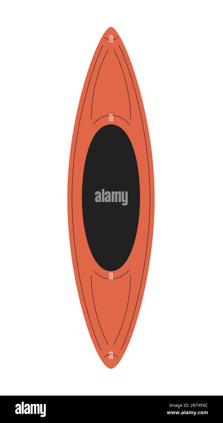 Red kayak vessel semi flat colour vector object Stock Vector Image ...