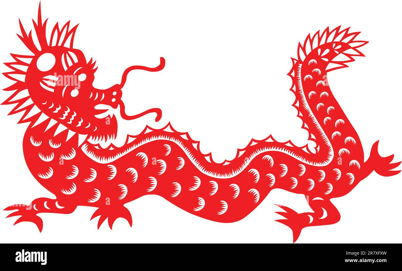 Traditional paper cut of a dragon Stock Vector Image & Art - Alamy