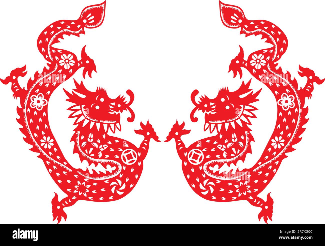 Traditional paper cut of a dragon Stock Vector Image & Art - Alamy