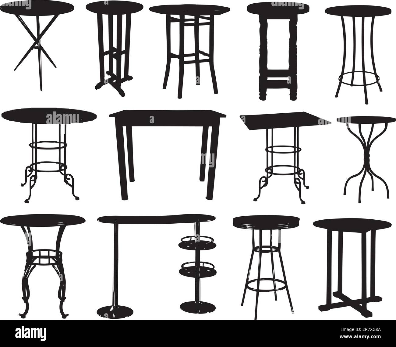 Vector set artist table Stock Vector Images - Alamy