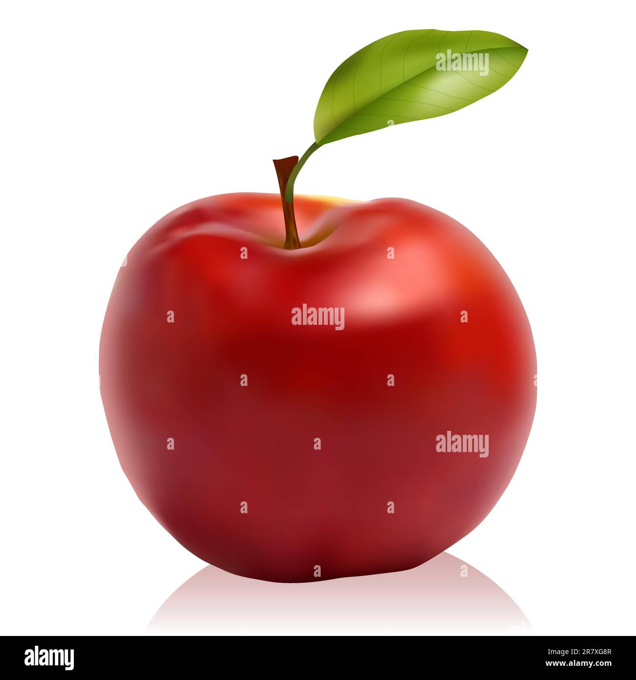 Red apple on a white background, vector Stock Vector Image & Art - Alamy