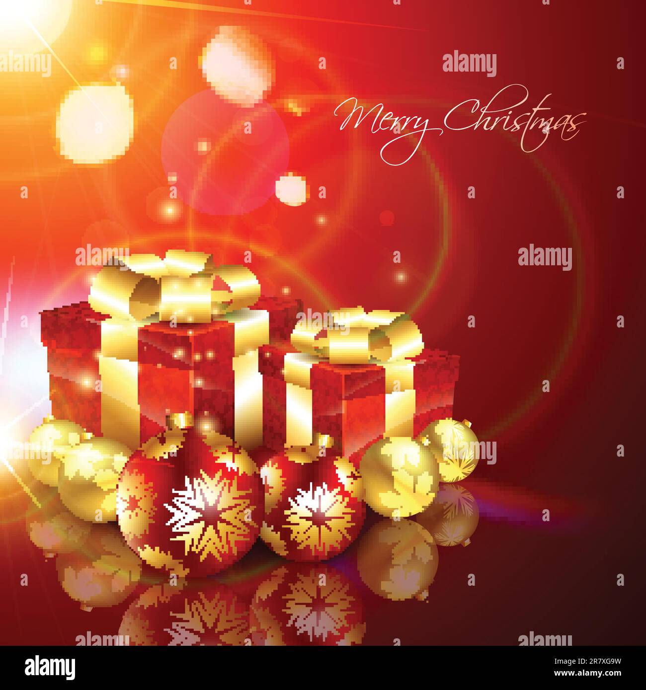 beautiful christmas gift box vector illustration Stock Vector Image ...
