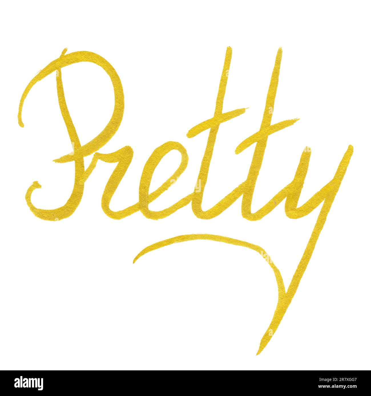 Pretty gold golden word lettering typography isolated Stock Photo - Alamy