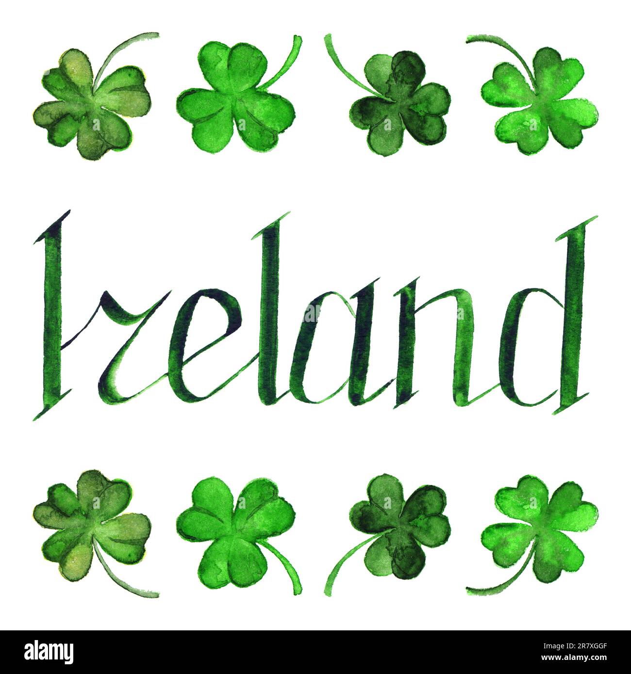 Ireland green phrase word lettering typographic isolated Stock Photo ...