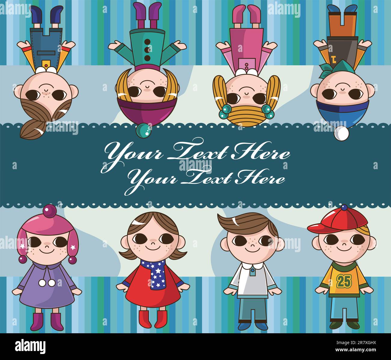 winter children card Stock Vector Image & Art - Alamy