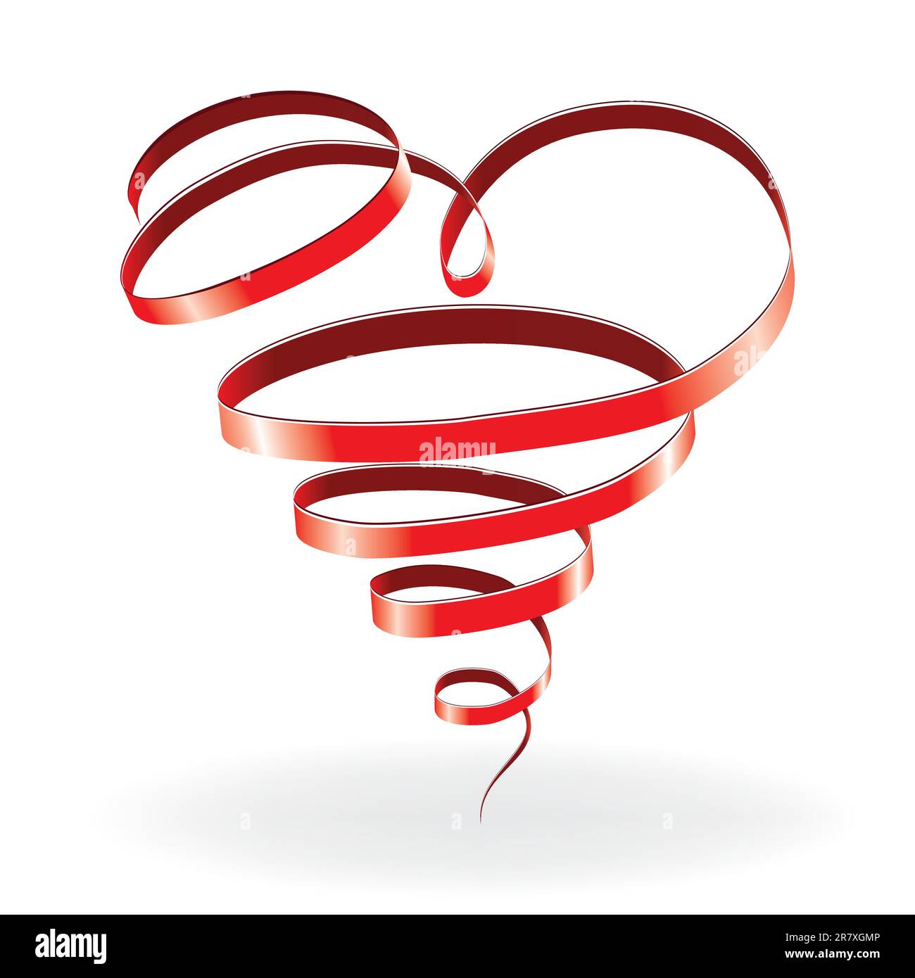 Heart love card, valentine day, background with ribbon, vector ...