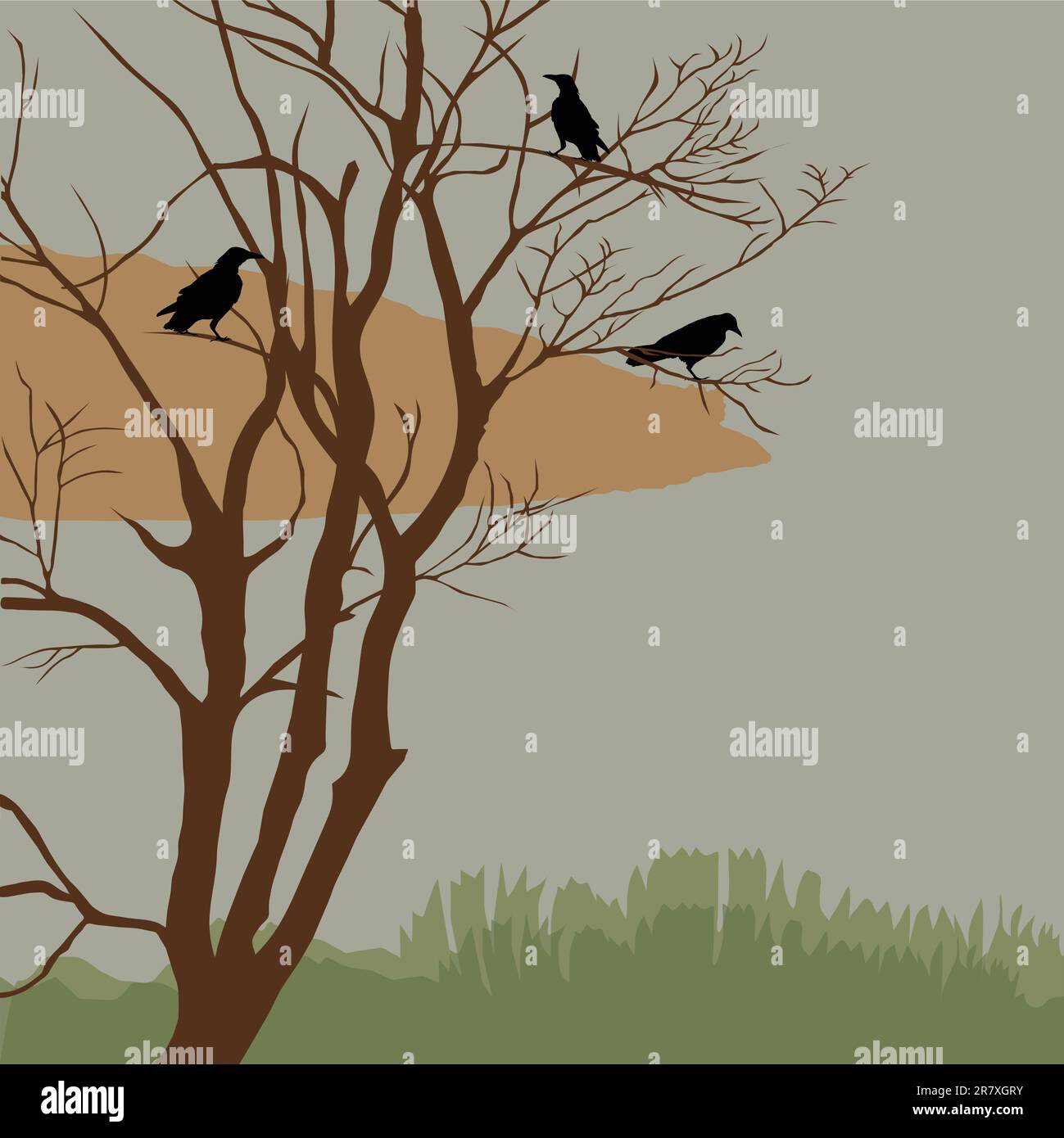 Background with a landscape, vector, illustration Stock Vector Image ...