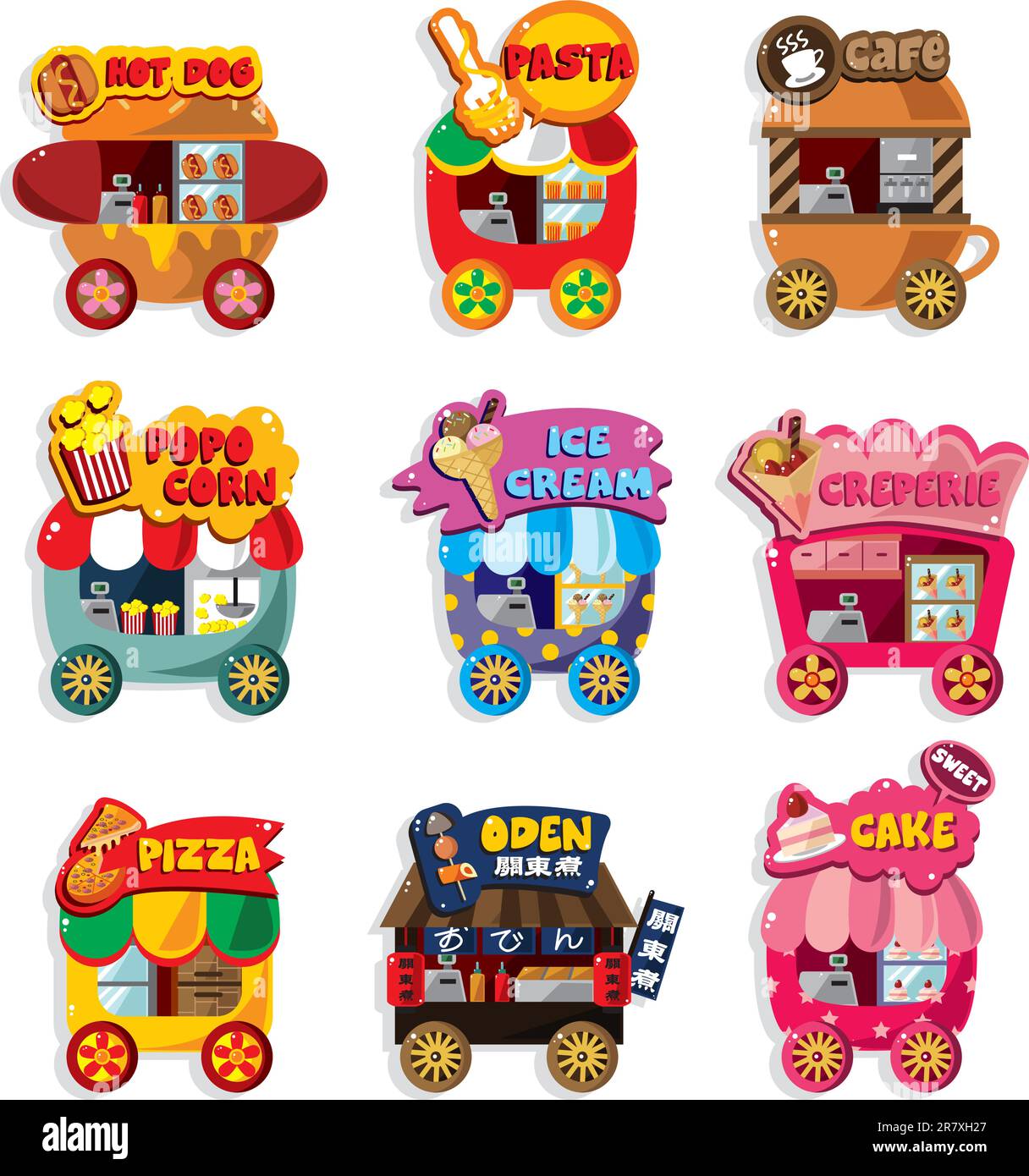 Cartoon market store car icon collection Stock Vector Image & Art - Alamy