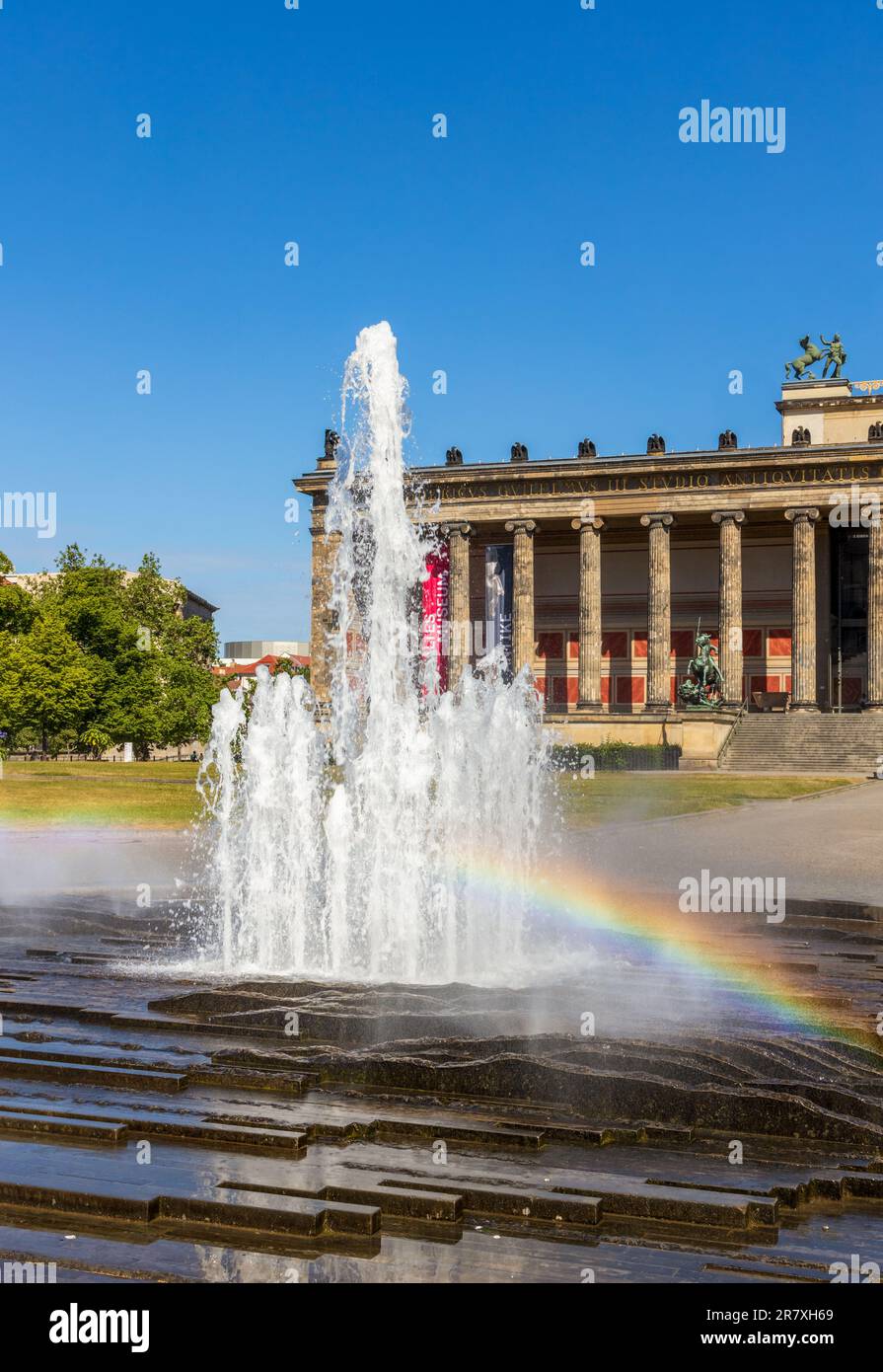 Beautiful fountain with a rainbow in front of Altes (Old) Museum on ...