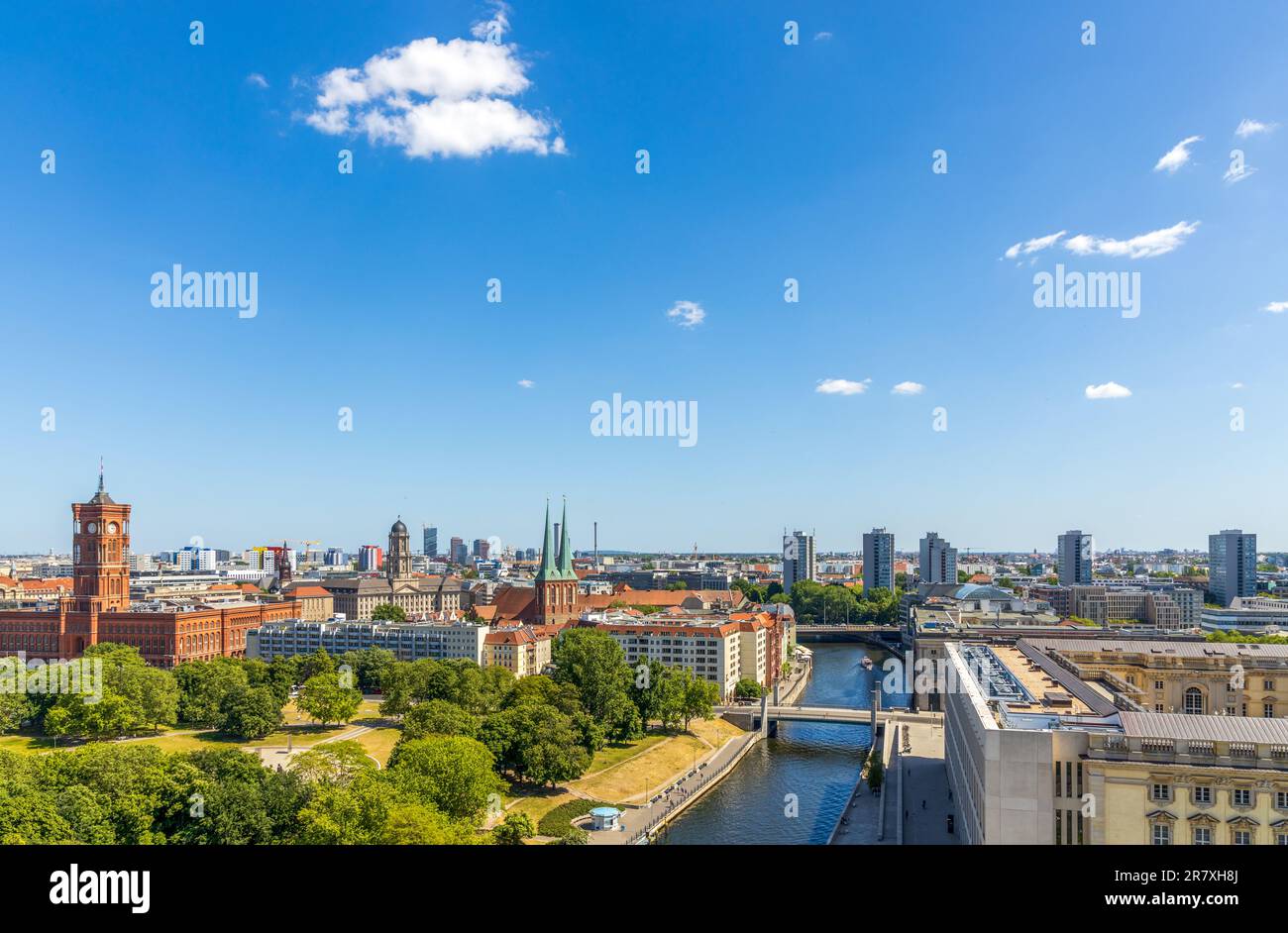 Aerial view of Berlin, Germany. Panorama of Berlin seen from the doom ...