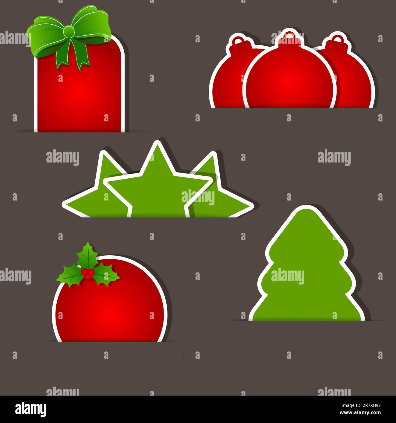 Set of vector christmas red and green tags Stock Vector Image & Art - Alamy