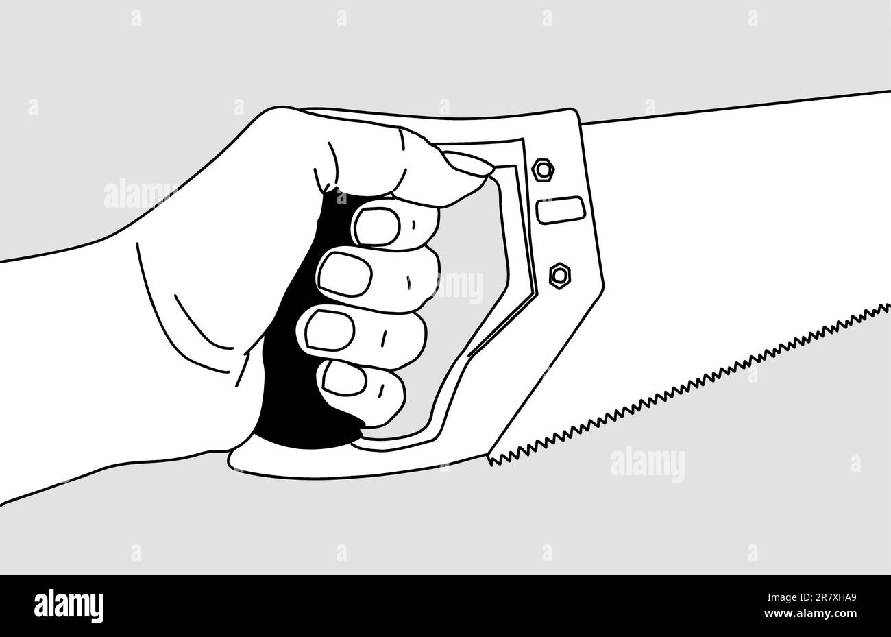 Hand saw cartoon hi-res stock photography and images - Alamy