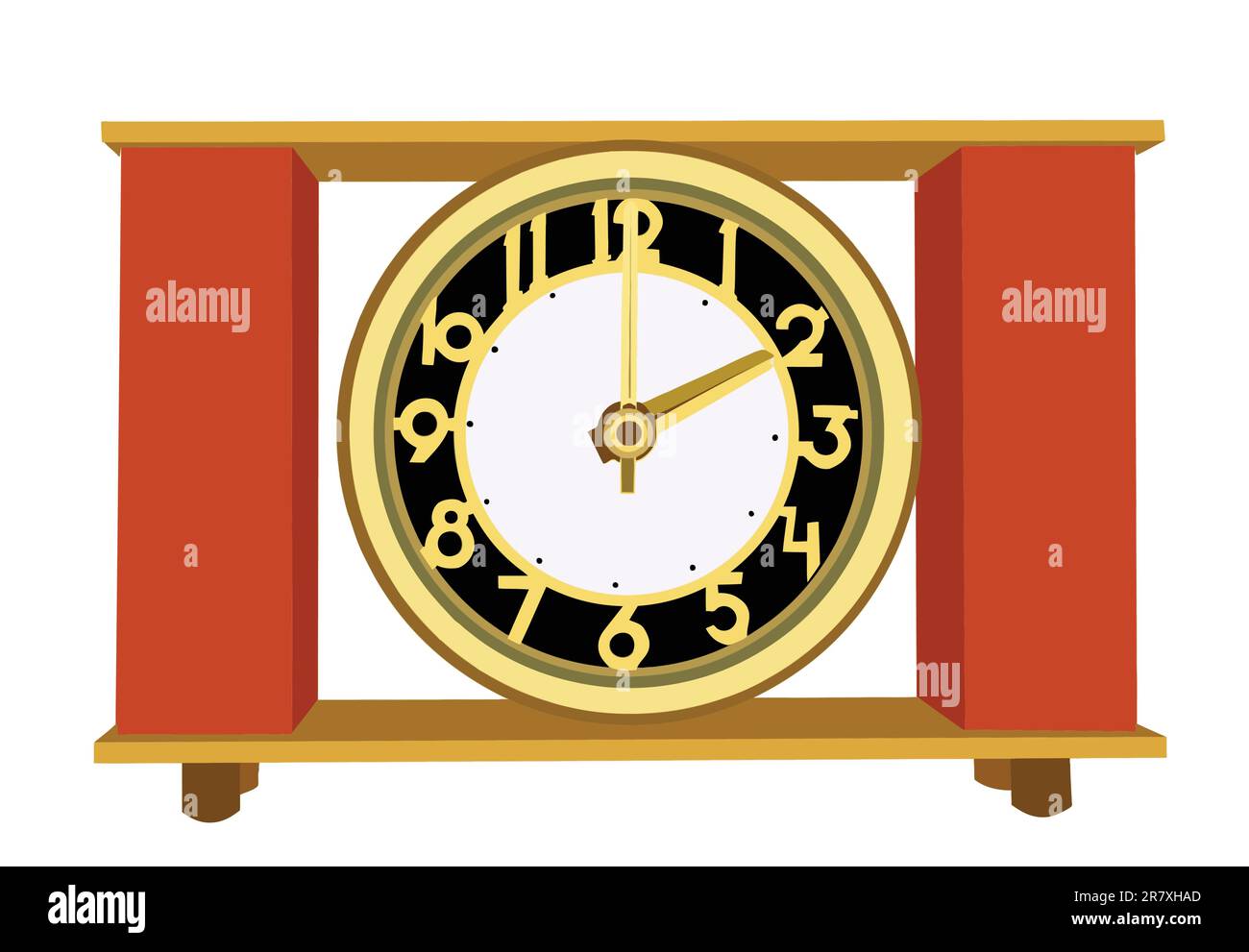 retro alarm clock on white background, vector illustration Stock Vector ...