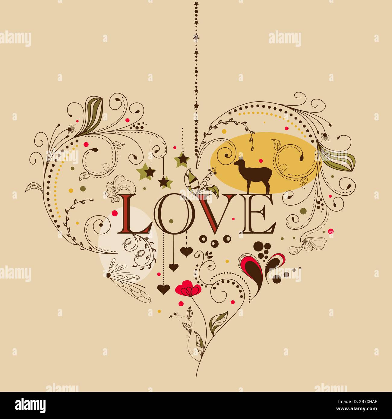Vintage heart Stock Vector Images - Alamy