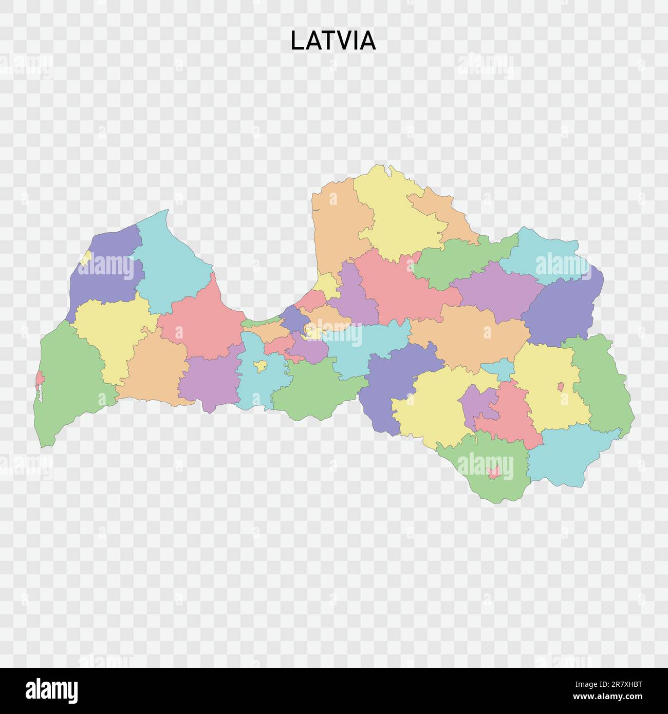 Isolated colored map of Latvia with borders of the regions Stock Vector ...
