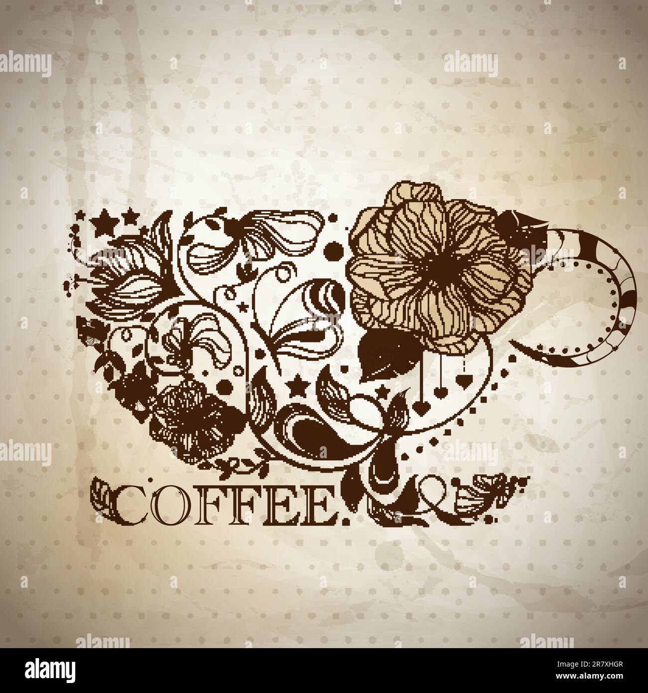 Vector picture with coffee cup Stock Vector Image & Art - Alamy