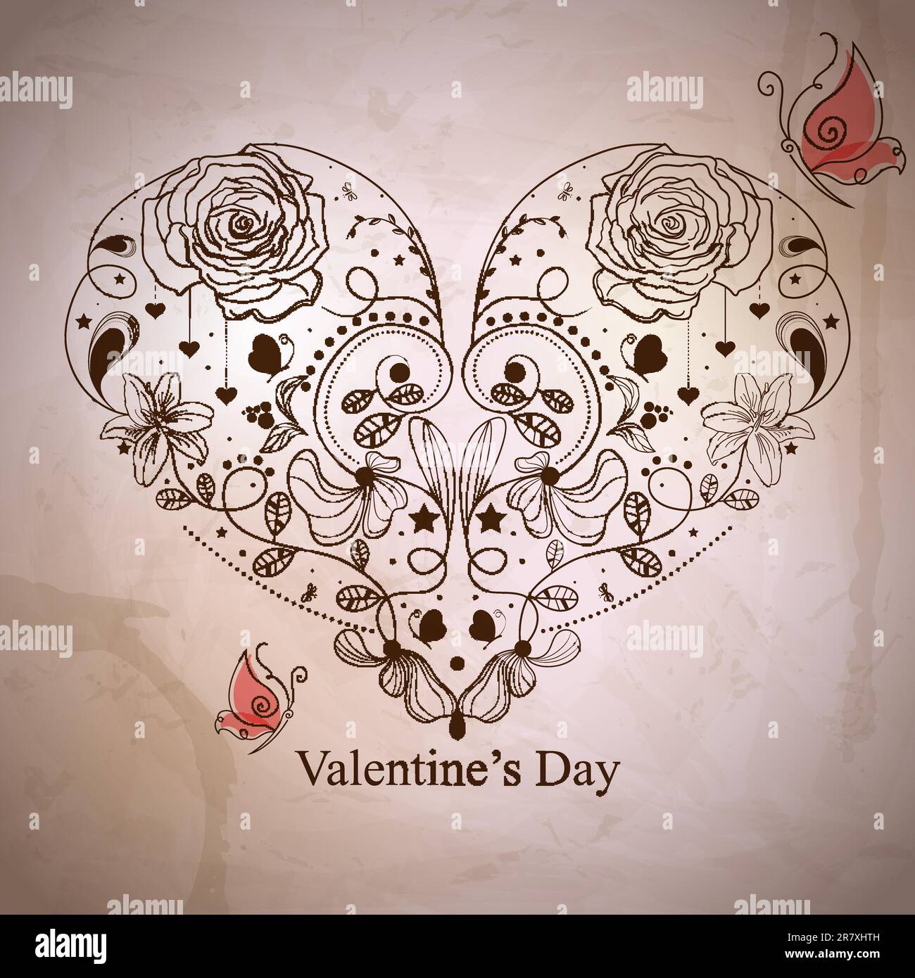 Vintage heart Stock Vector Images - Alamy