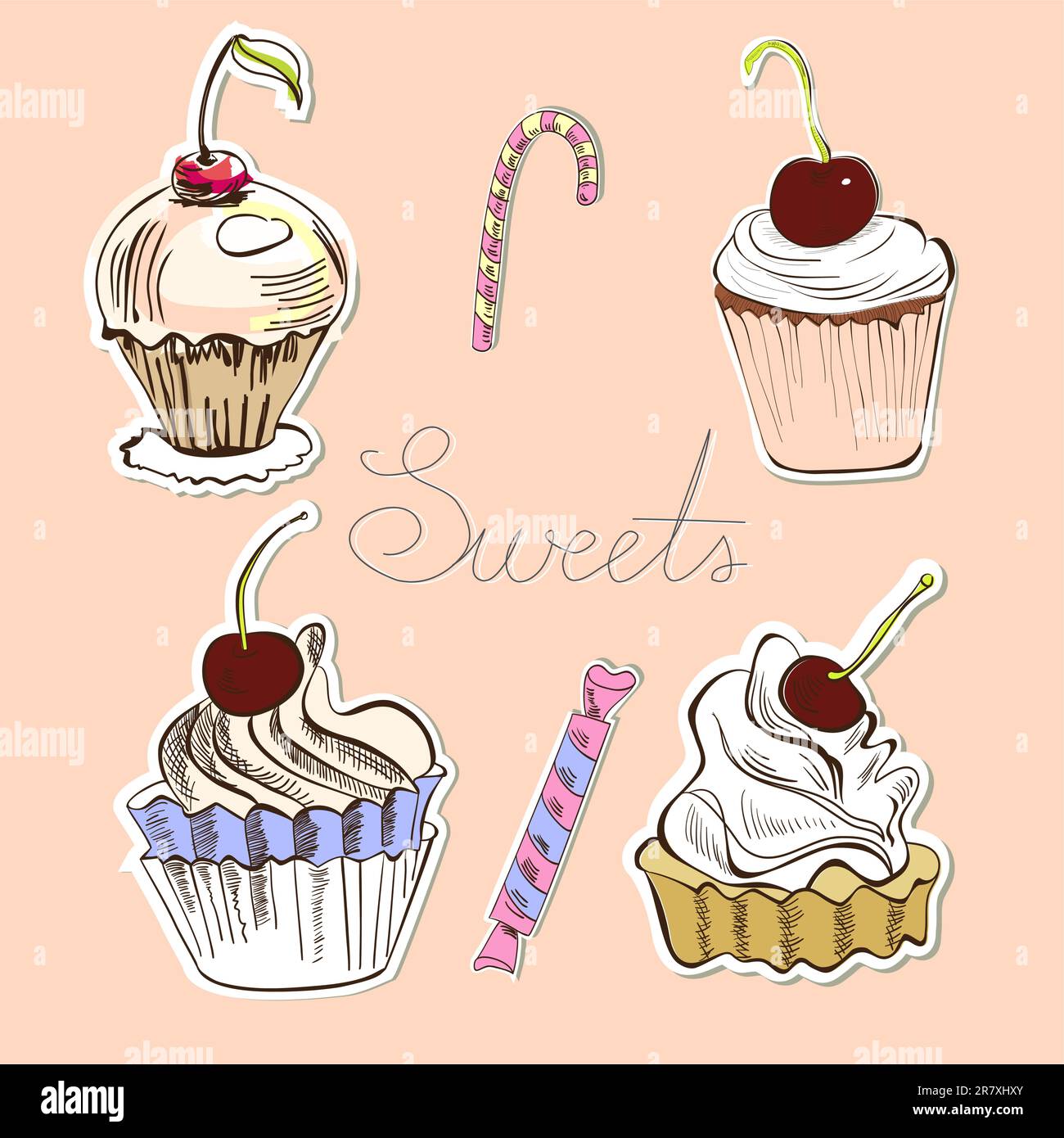 Card with sweets Stock Vector Image & Art - Alamy