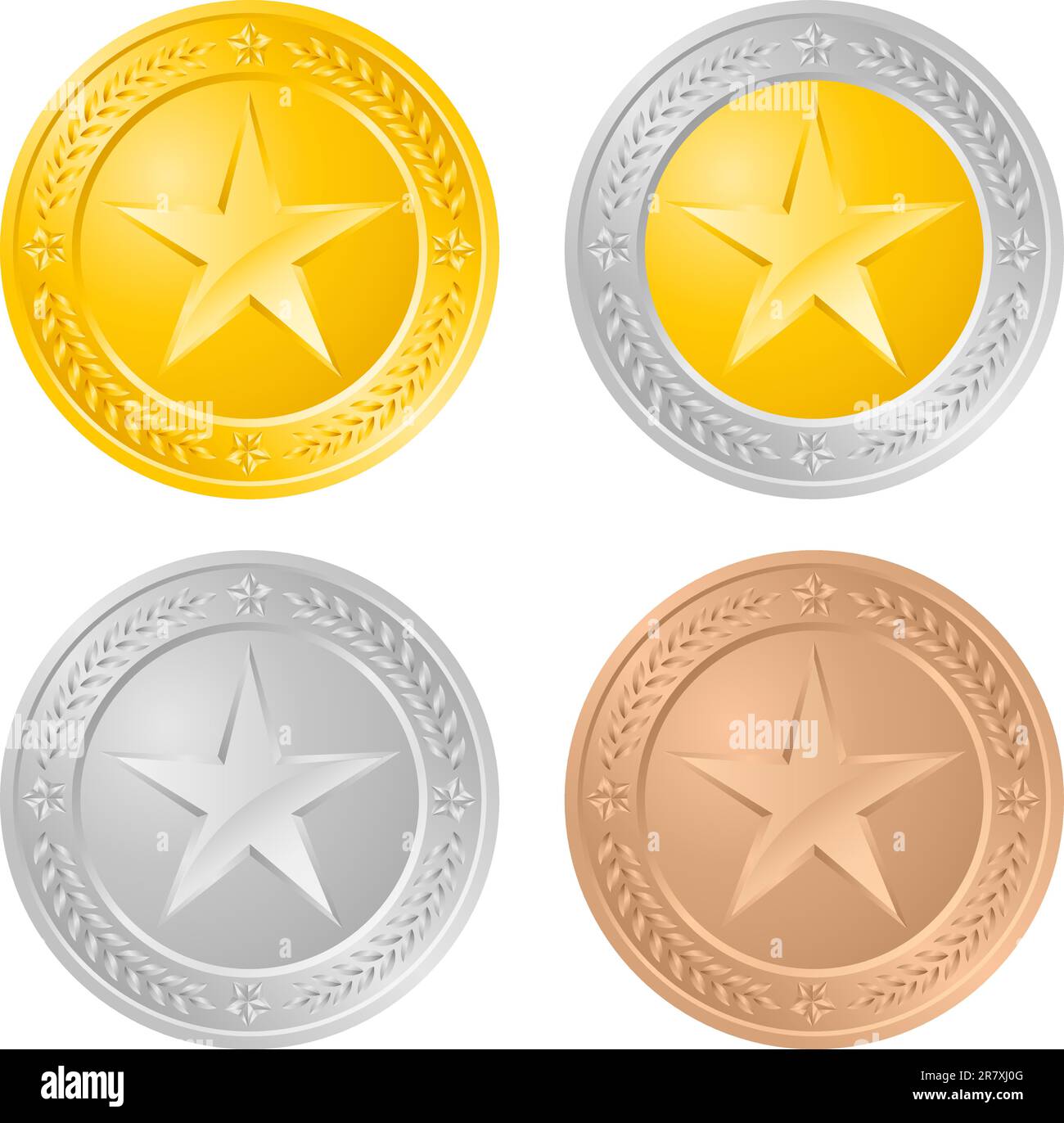 Four gold coins. Illustration of the designer on a white background ...
