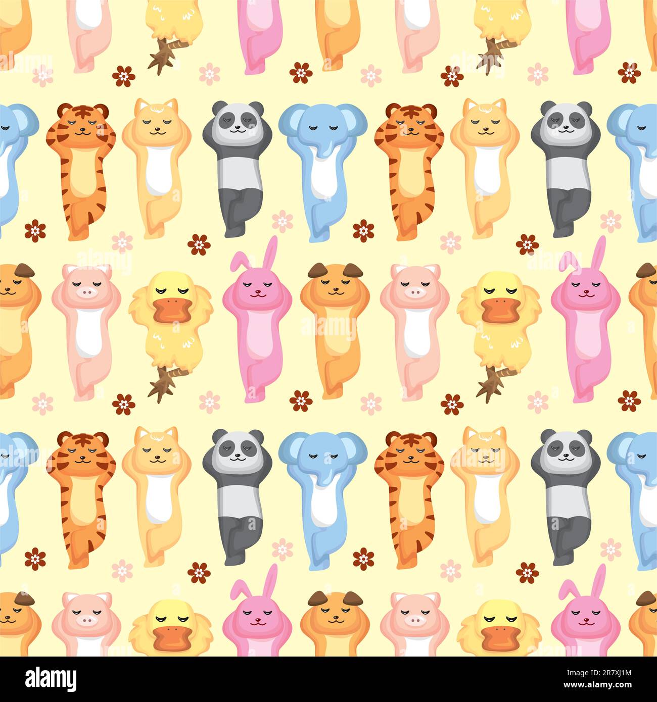 cartoon animal seamless pattern Stock Vector Image & Art - Alamy