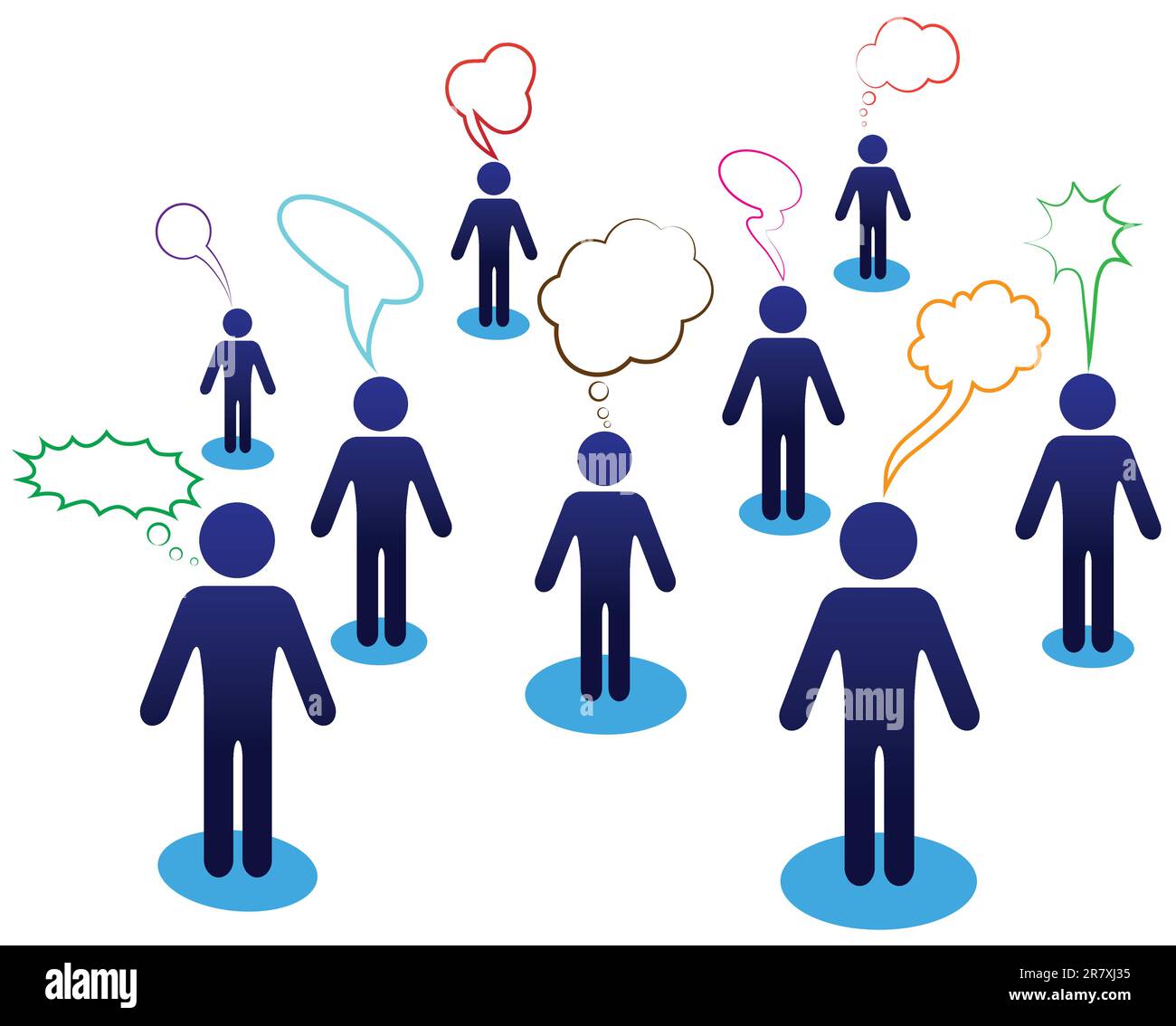 Business team chat, people dialog, web icon. Vector diagram, network ...