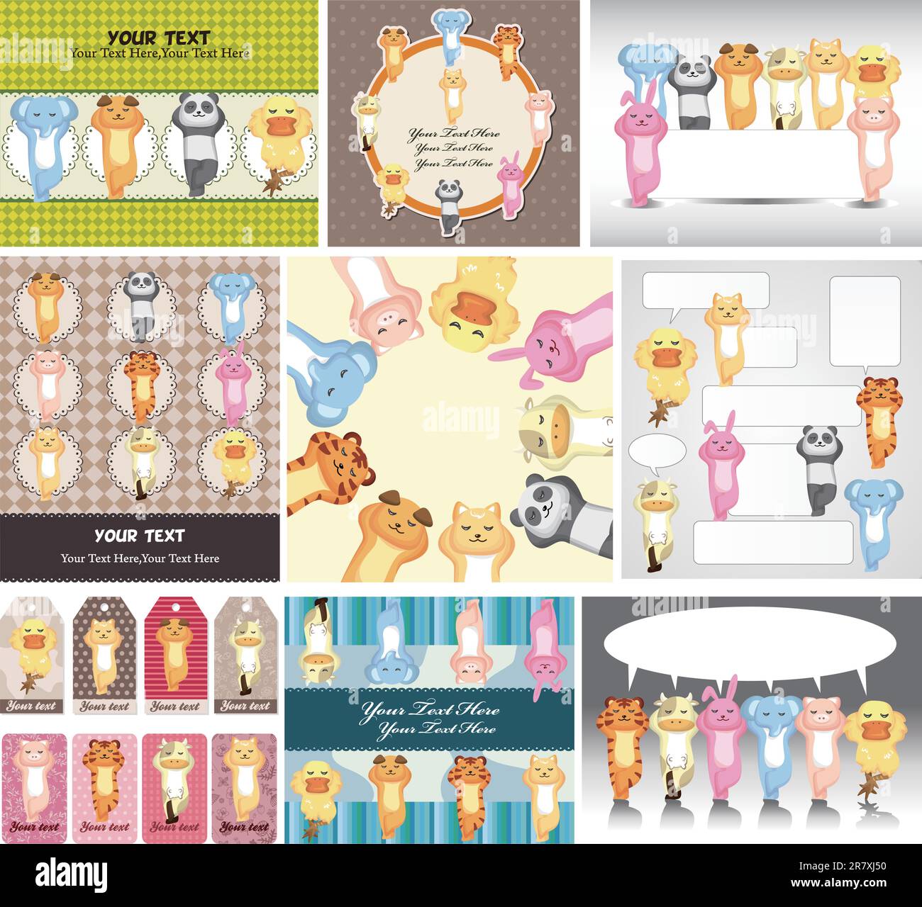 cartoon animal card Stock Vector Image & Art - Alamy