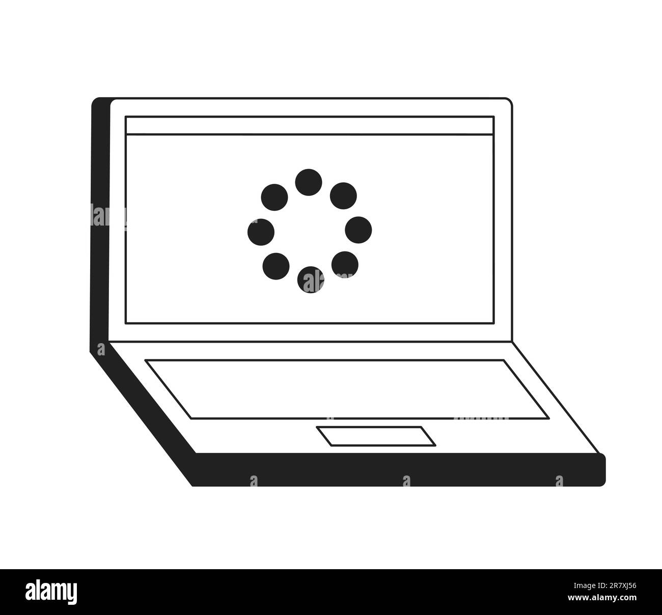 Buffering On Laptop Screen Monochrome Flat Vector Object Stock Vector Image And Art Alamy