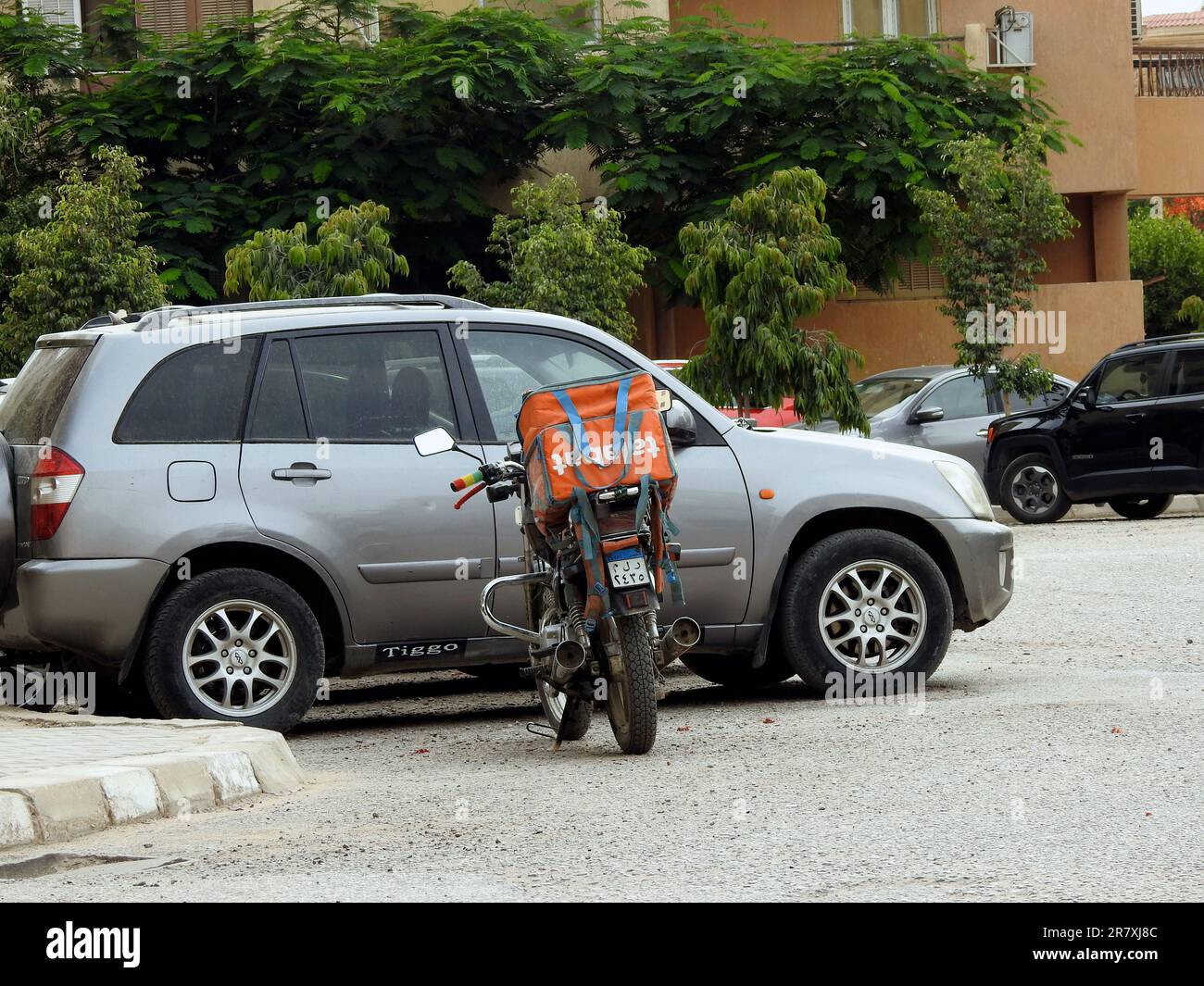 Cairo, Egypt, June 6 2023: Talabat motorcycle delivery service of Food ...