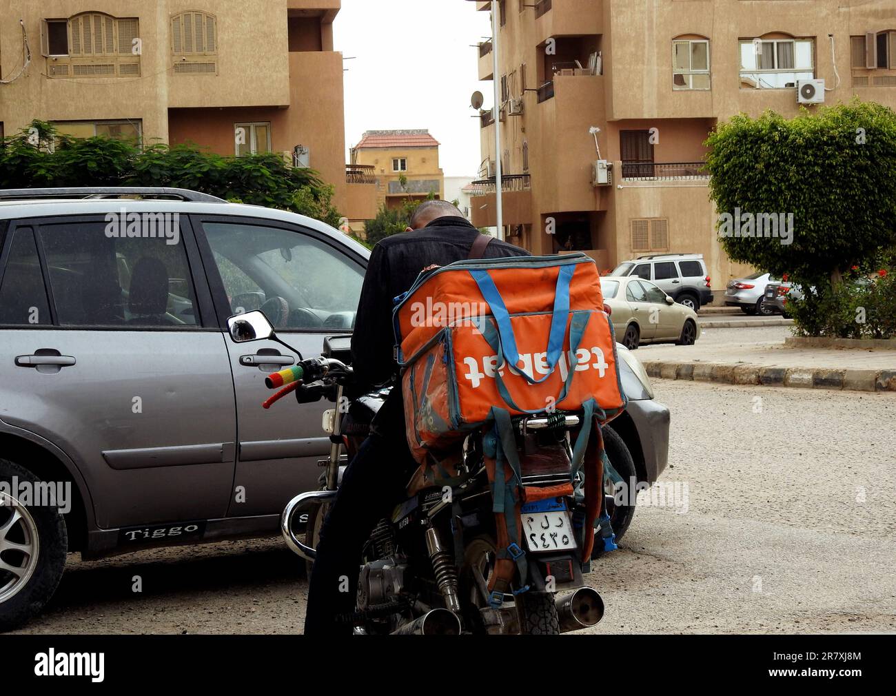 Cairo, Egypt, June 6 2023: Talabat motorcycle delivery service of Food ...