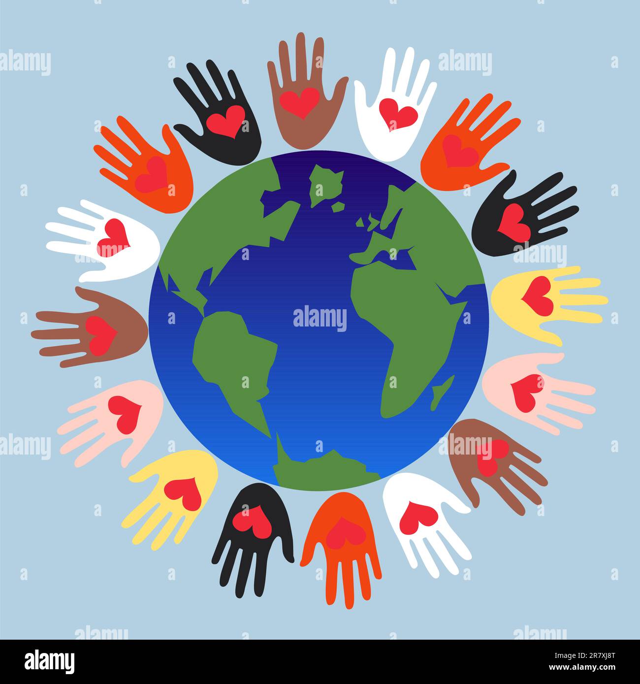Helping hands art vector hi-res stock photography and images - Alamy