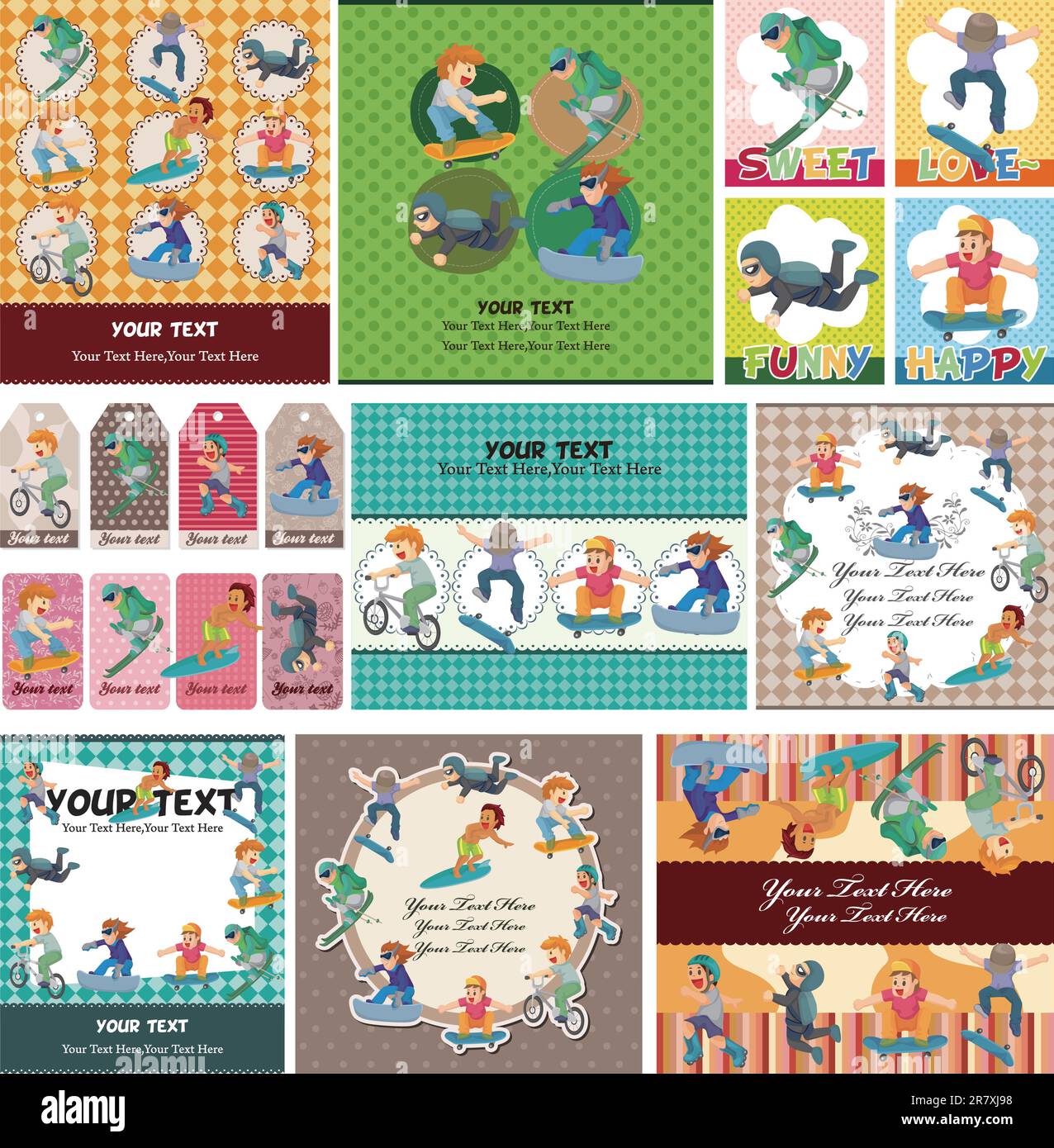 cartoon Extreme sport card Stock Vector Image & Art - Alamy