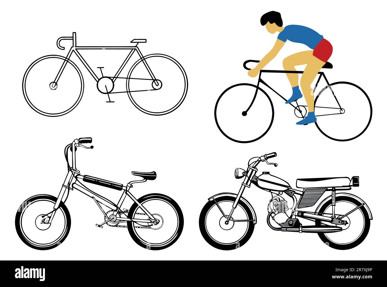 Cyclist man on bicycle Stock Vector Images - Alamy