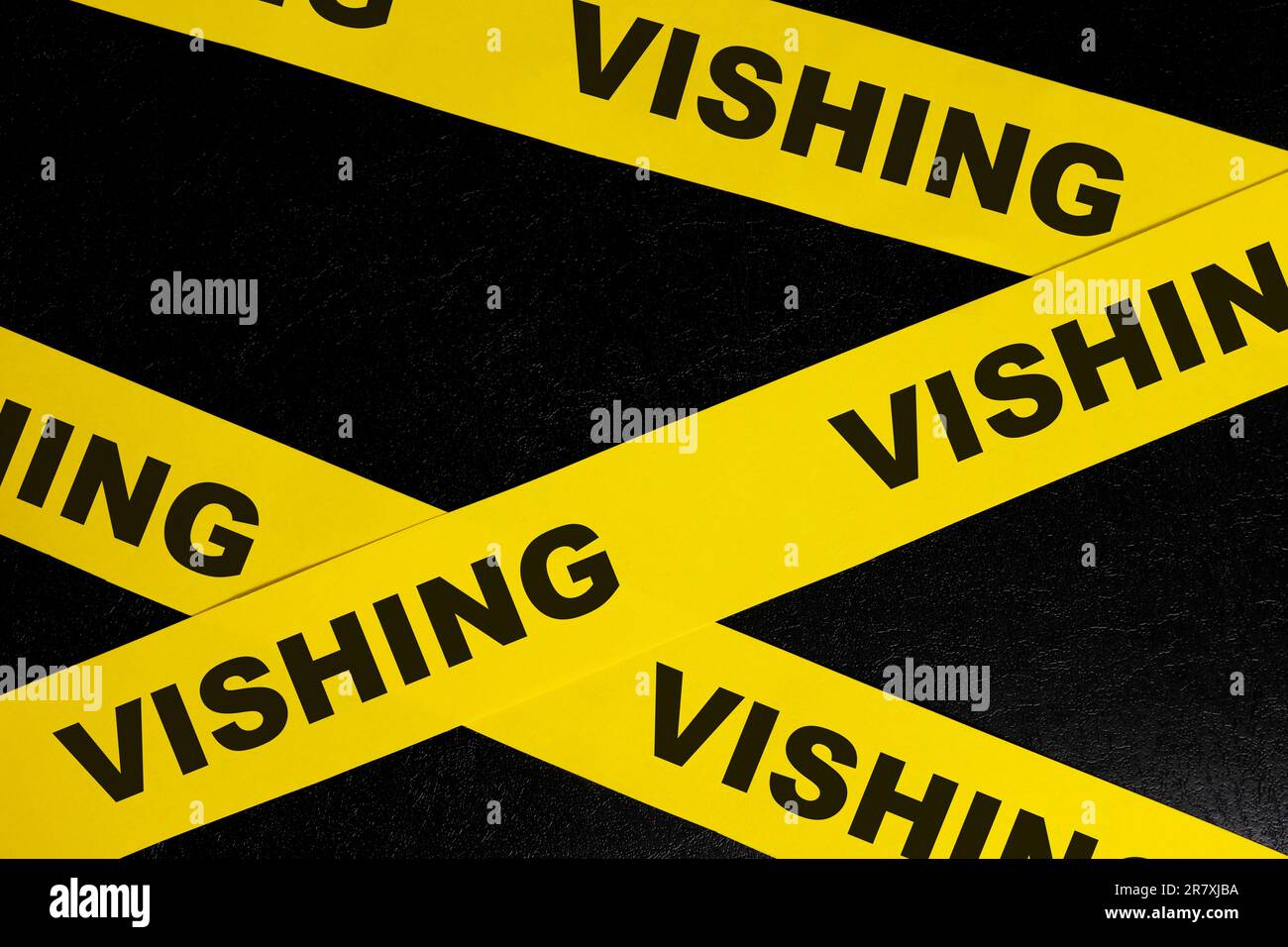 Vishing scam alert, caution and warning concept. Yellow barricade tape ...