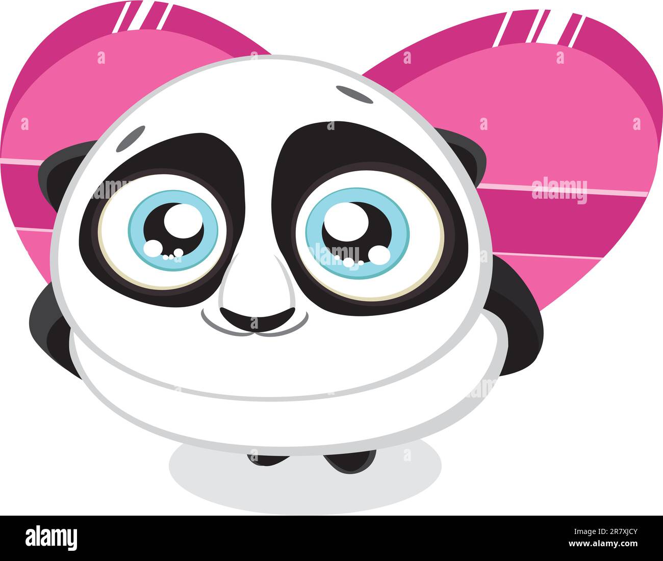 Cute panda hiding heart shaped gift box isolated. Vector eps8 Stock ...