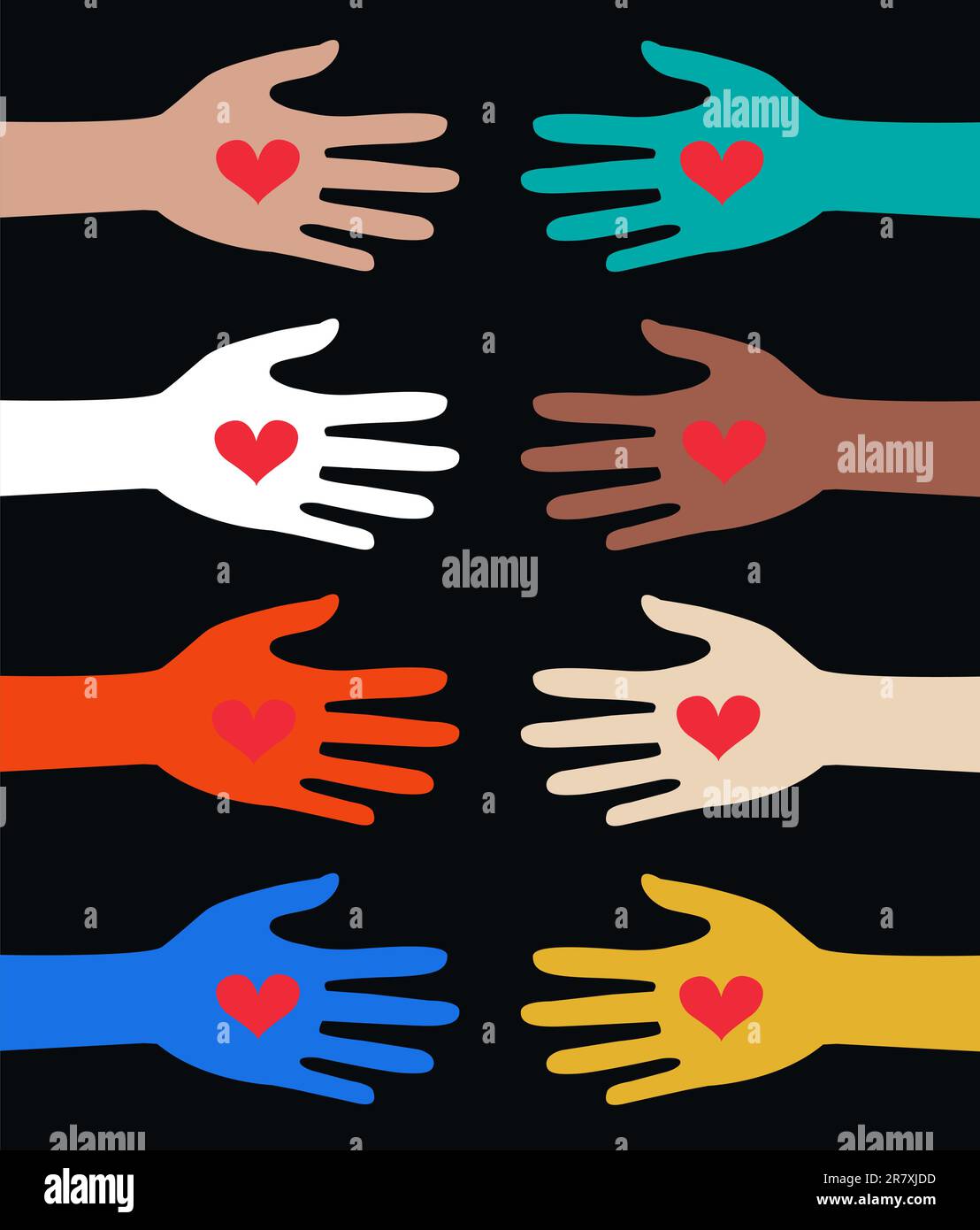 Helping hands art vector hi-res stock photography and images - Alamy
