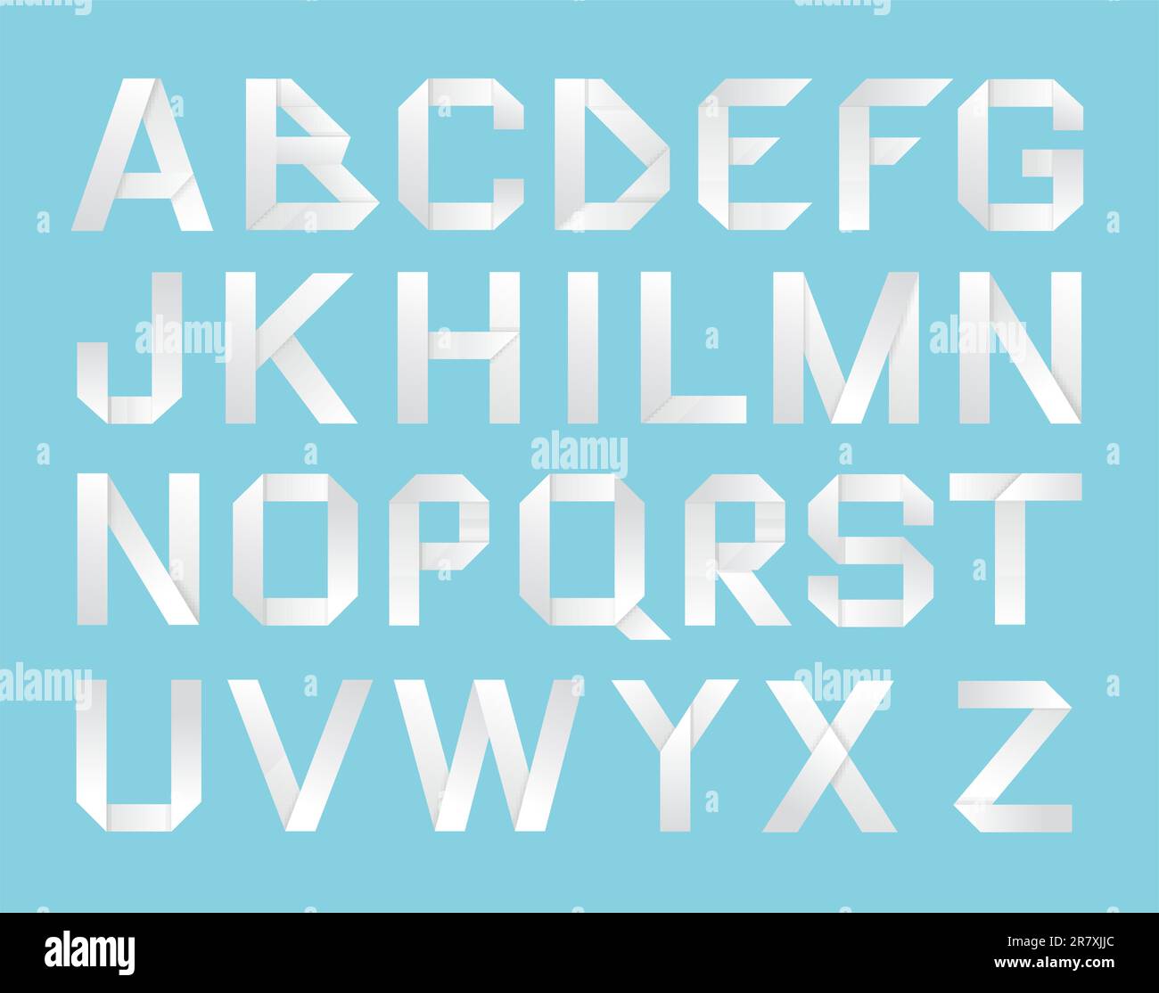Alphabet letters in white paper vector illustration Stock Vector Image ...